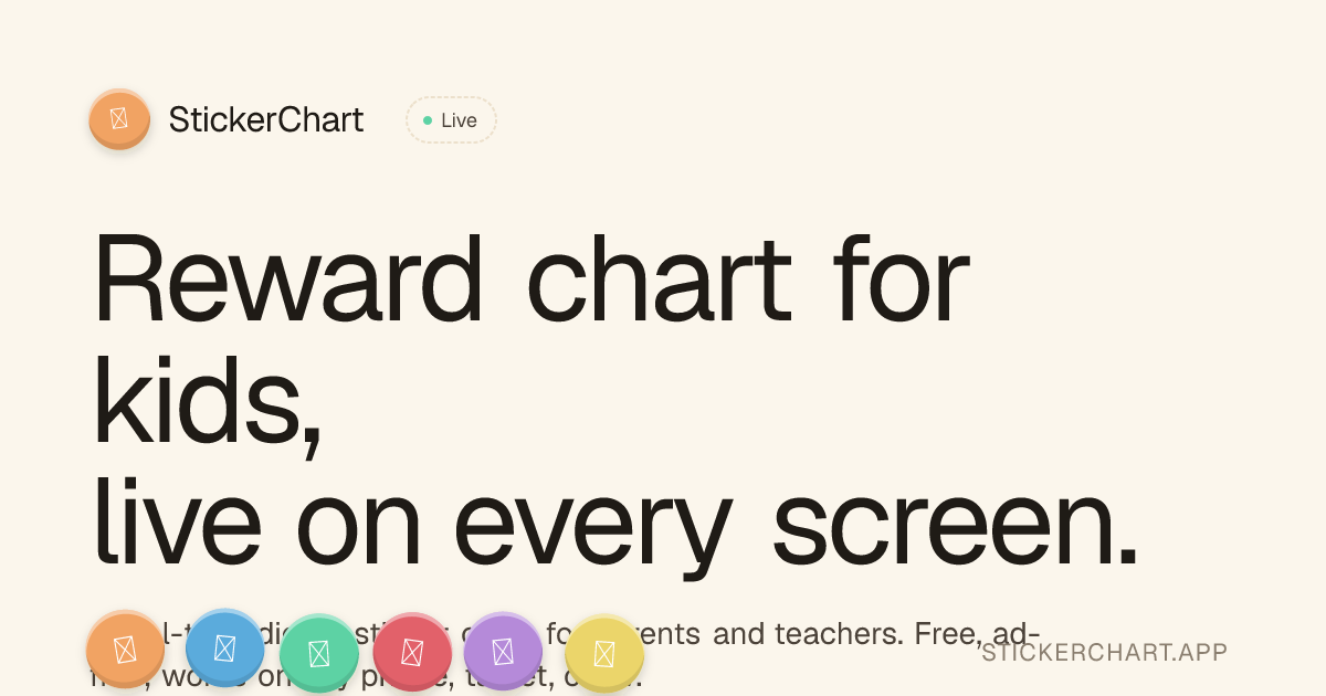 StickerChart - A real-time digital sticker chart for parents and teachers